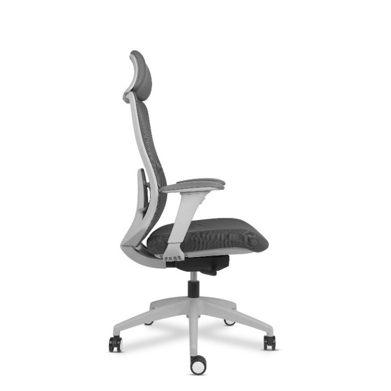 Silla de oficina ergonómica Fedo Grey con cabezal